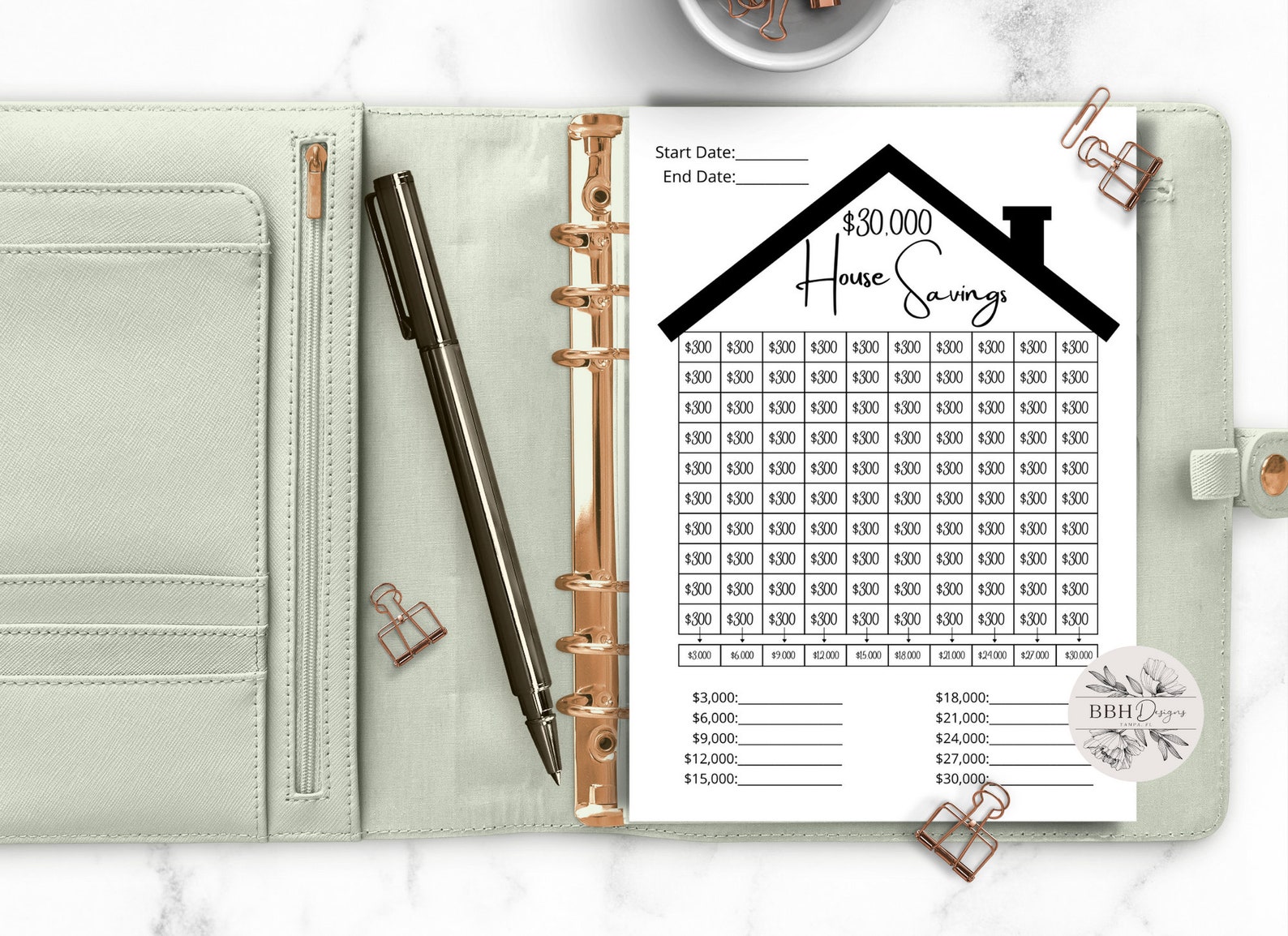 30k House Savings Tracker, Printable, Savings Goal, New House Tracker ...