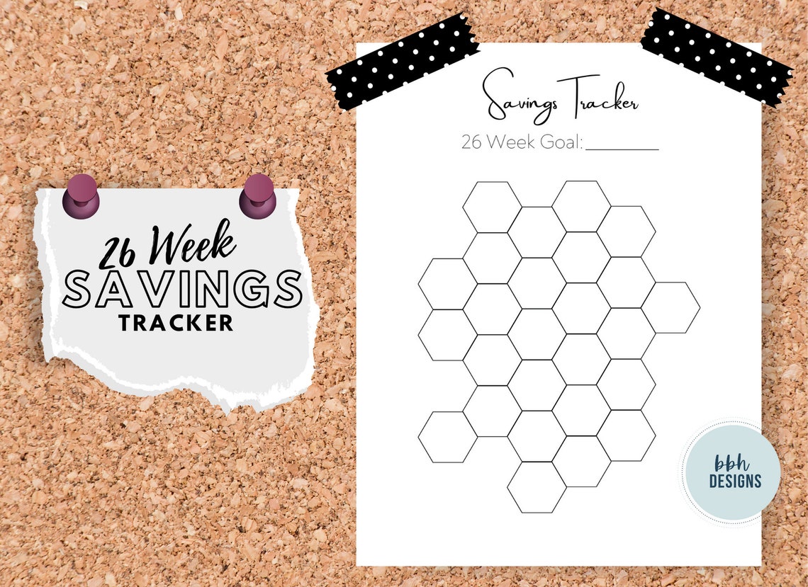 26 Week Savings Tracker Printable: Savings Goal Challenge (digital ...