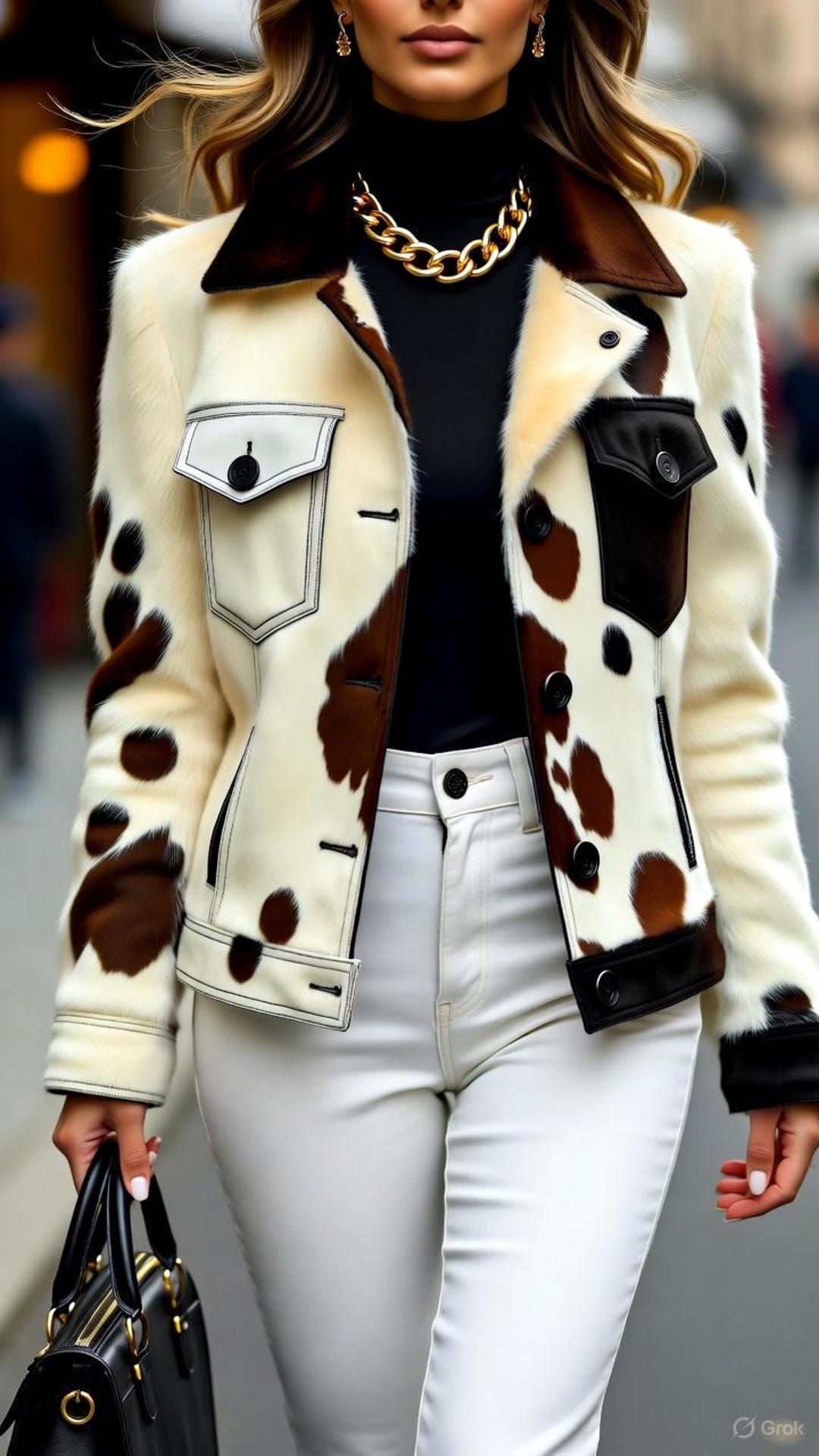 Womens Cowhide Leather Jacket, Real Fur Sheepskin Coat, Handmade Cow ...