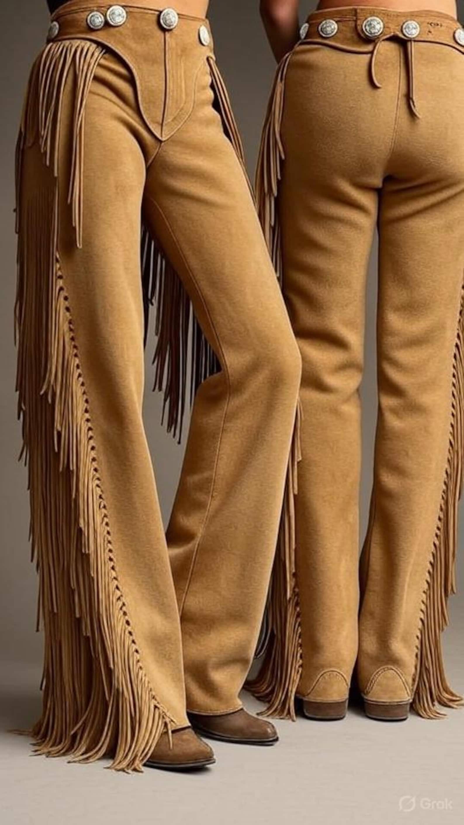 Western Suede Buckskin Genuine Leather Pants for Men, American Style ...