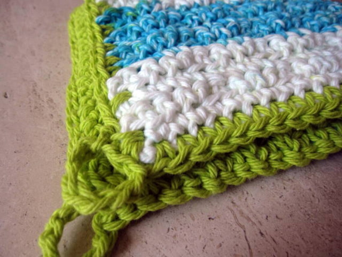 CROCHET PATTERN PDF - Textured Potholder / Hot Pad -- Free Shipping ...