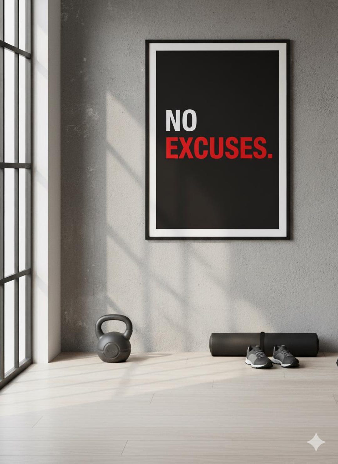 “no Excuses” Motivational Poster – Printable Inspirational Quote Poster ...
