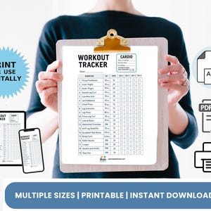 Printable Workout Tracker | Personal Trainer Designed Fitness Routine ...