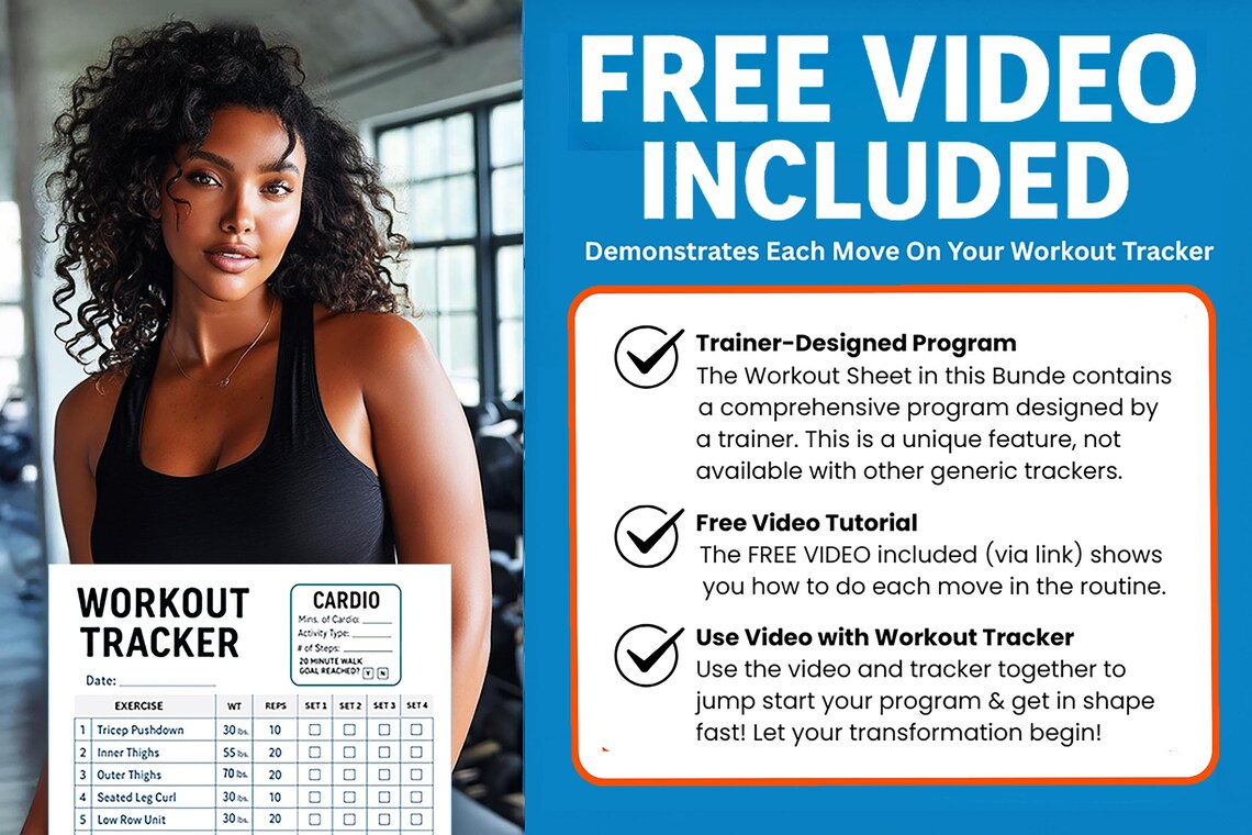 Printable Workout Tracker | Personal Trainer Designed Fitness Routine ...