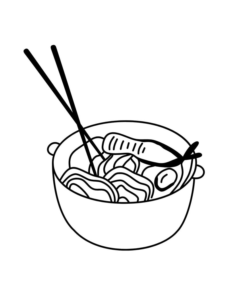 Asian Food Coloring Book PDF | Sushi, Ramen, Dumplings & Desserts ...