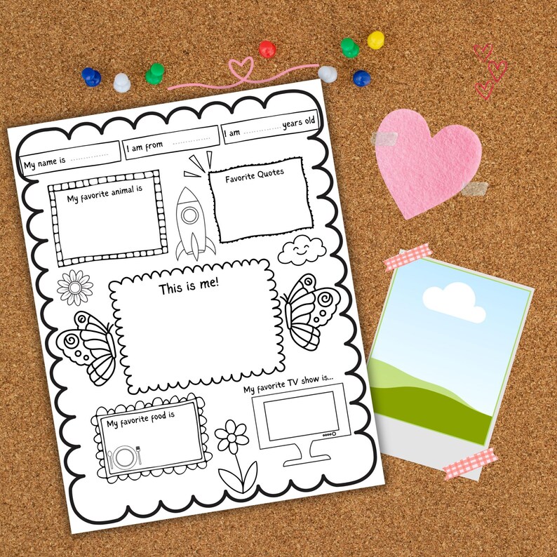 All About Me Worksheet for Kids – Back to School Printable Activity ...