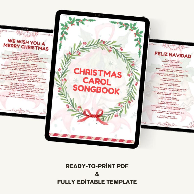 Christmas Carol Songbook: Print-ready & Editable (digital Download) - Etsy