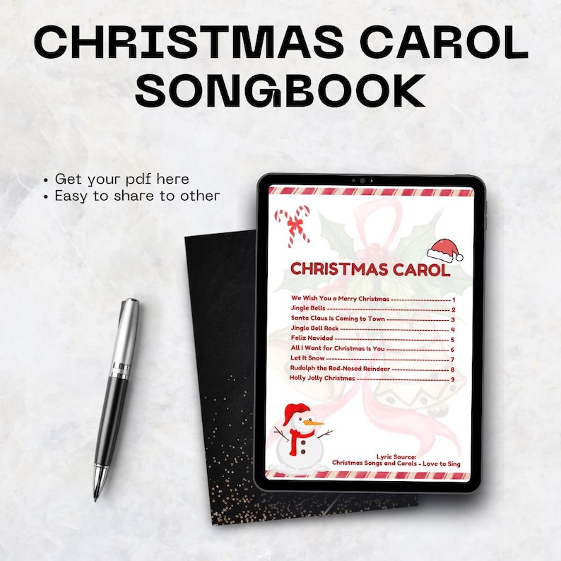 Christmas Carol Songbook: Print-ready & Editable (digital Download) - Etsy