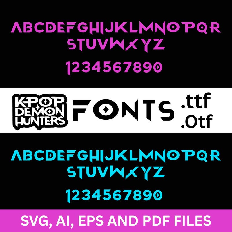 Demon Hunter Kpop Font - Etsy