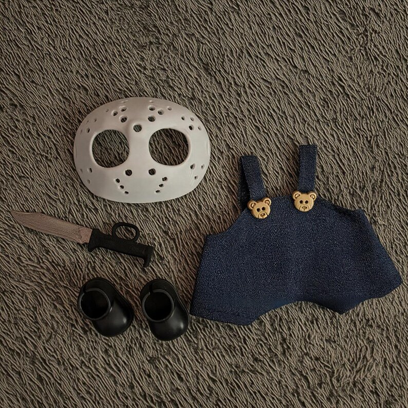 Labubu Horror Outfit Set – Creepy Cute Mask and Clothes for 6-inch ...