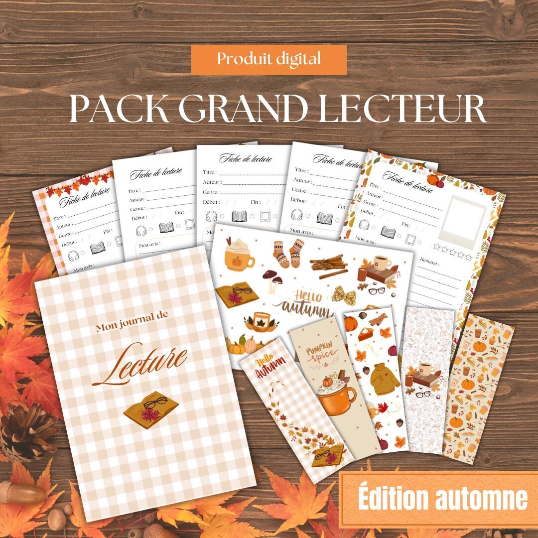 Grand Lecteur Digital Pack Autumn Edition - Reading Log Bundle, Reading ...