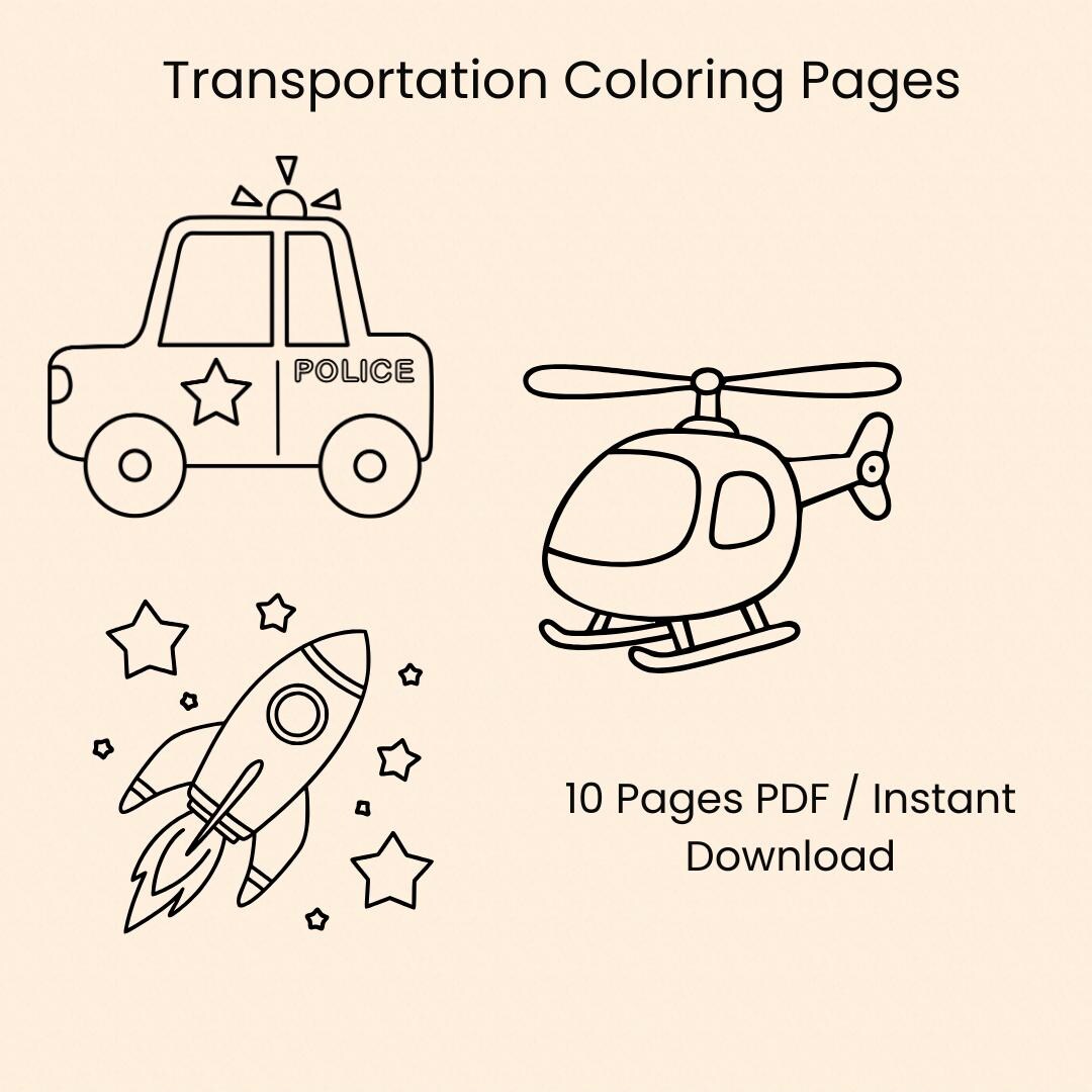 Vehicles Coloring Pages for Kids – Cars, Trucks, Planes & Trains ...