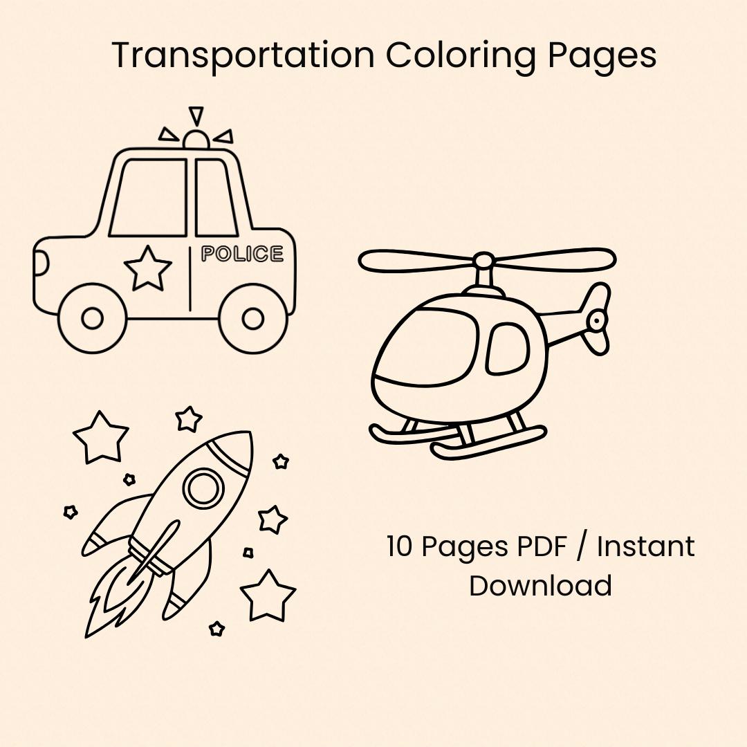 Vehicles Coloring Pages for Kids – Cars, Trucks, Planes & Trains ...