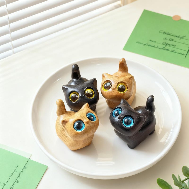 Mini Lucky Cat Figurines - Etsy