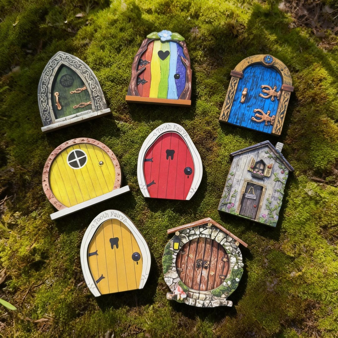 Printed Wooden Magical Mini Fairy Door for Indoor | Rustic Elf Door ...