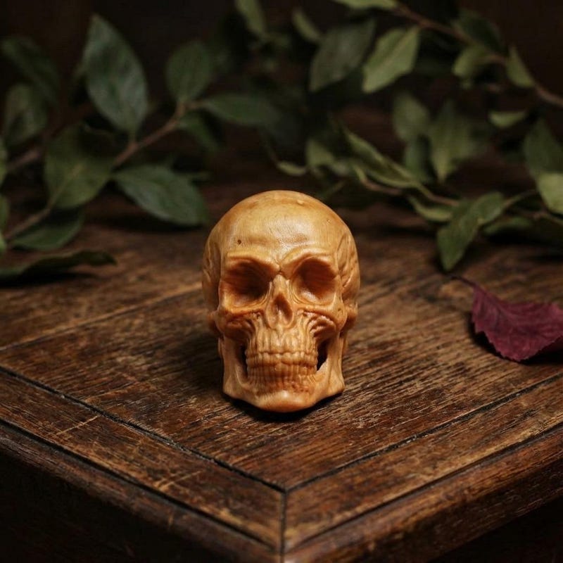 Wooden Skull Carving - Etsy