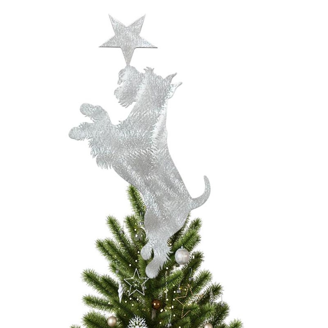 Schnauzer Star Christmas Tree Topper, Schnauzer, Holiday Decoration ...