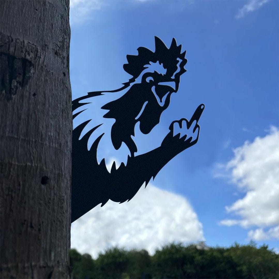 Metallic Rooster With Middle Finger Raised - Etsy