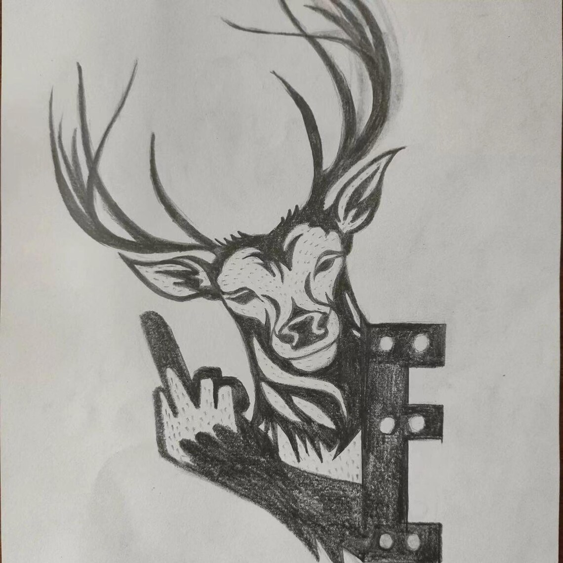 Funny Deer Middle Finger Metal Art, Whimsical Yard Decor - Etsy