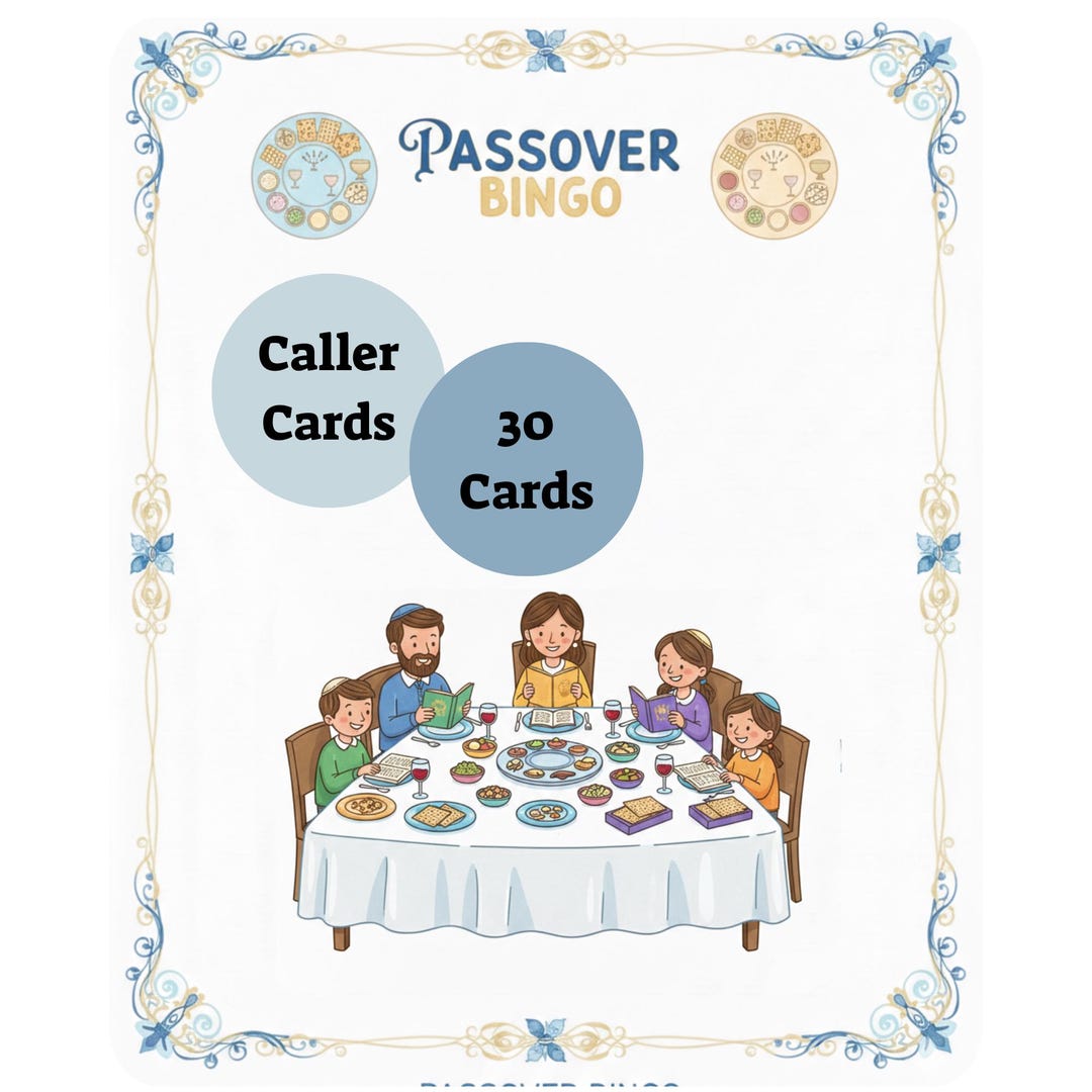 Passover Bingo Game | 30 Unique Cards, Seder Activity (instant Download ...