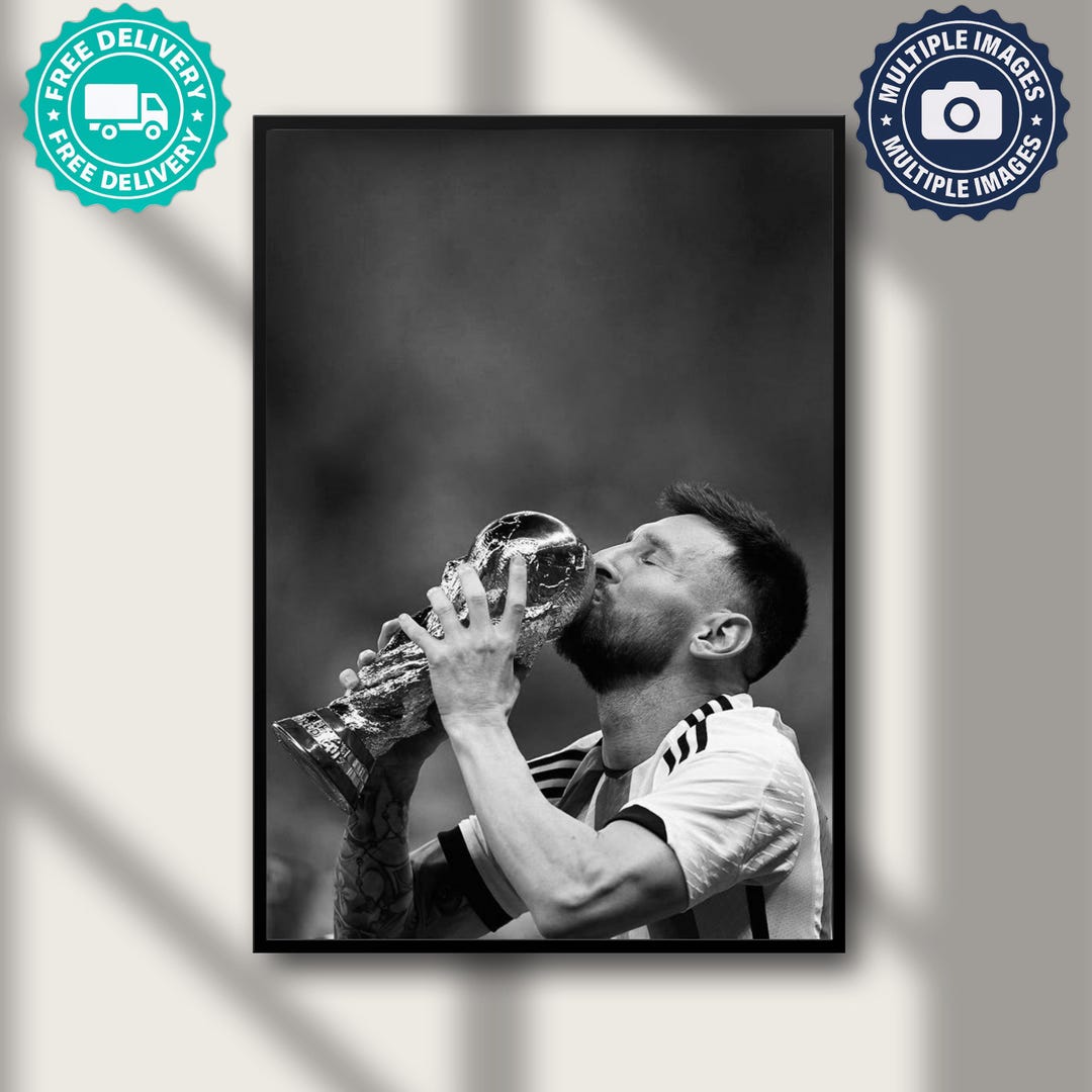 Lionel Messi Poster, Football Print, Soccer Canvas, Sports Wall Art ...