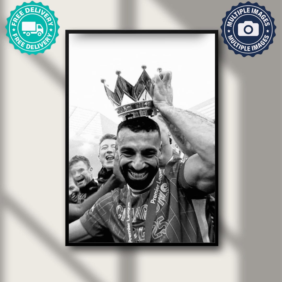 Mo Salah Poster, Football Print, Soccer Canvas, Sports Wall Art ...