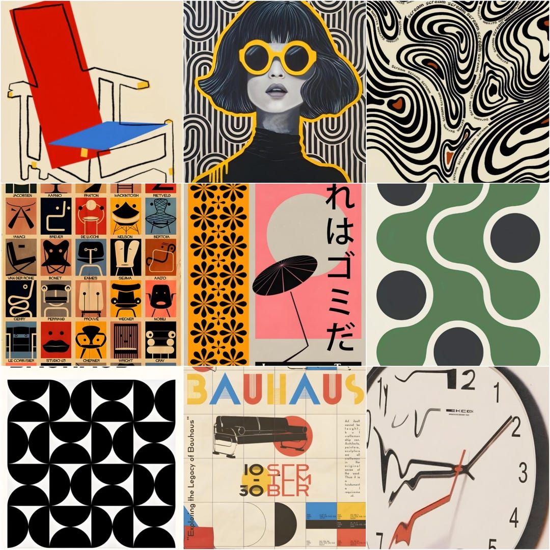 100+ PCS Mid Century Modern Wall Art Decor Bundle Mid Century Modern ...