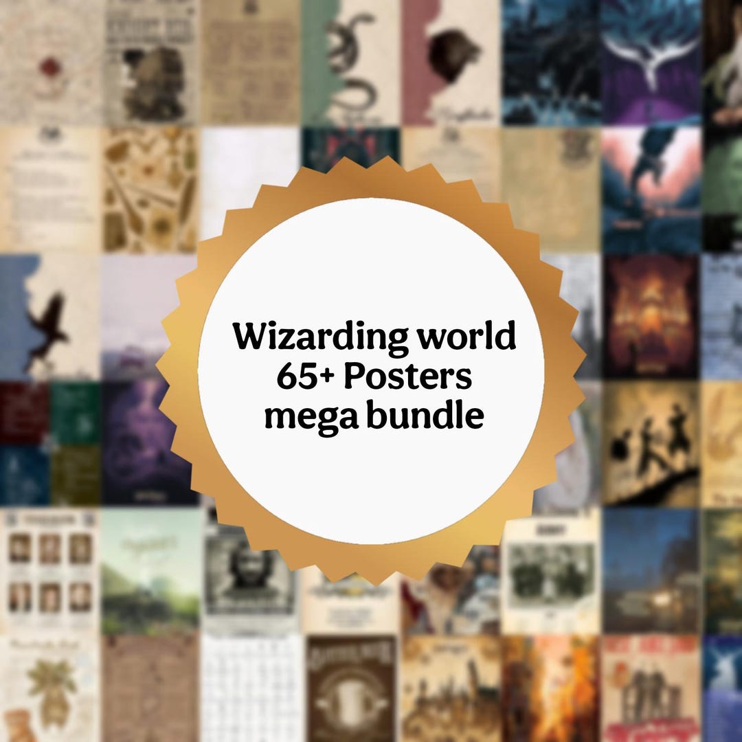 65+ PCS Wizard Aesthetic Wall Art Mega Bundle Wizarding Home Decor ...