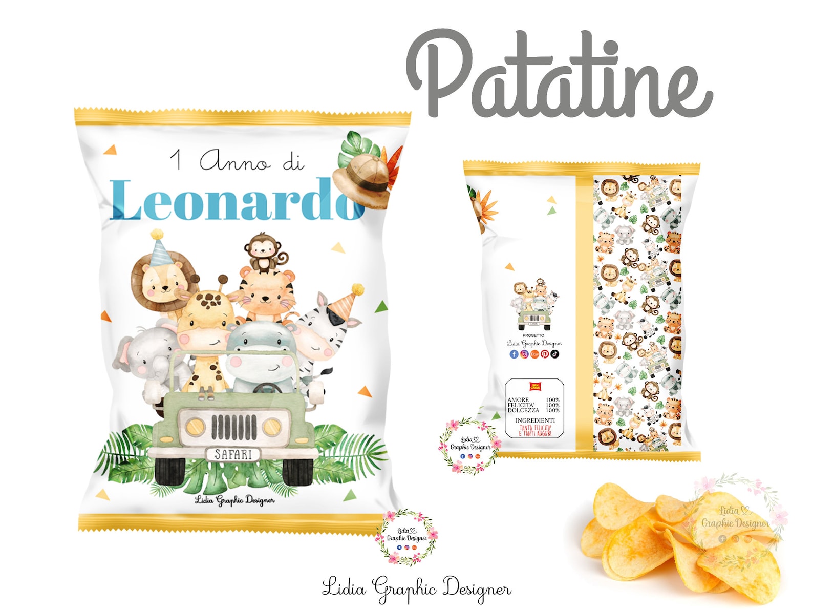 PARTY KIT SAFARI, Animals of the Savannah, Confetti Tag, Banner, Cake ...