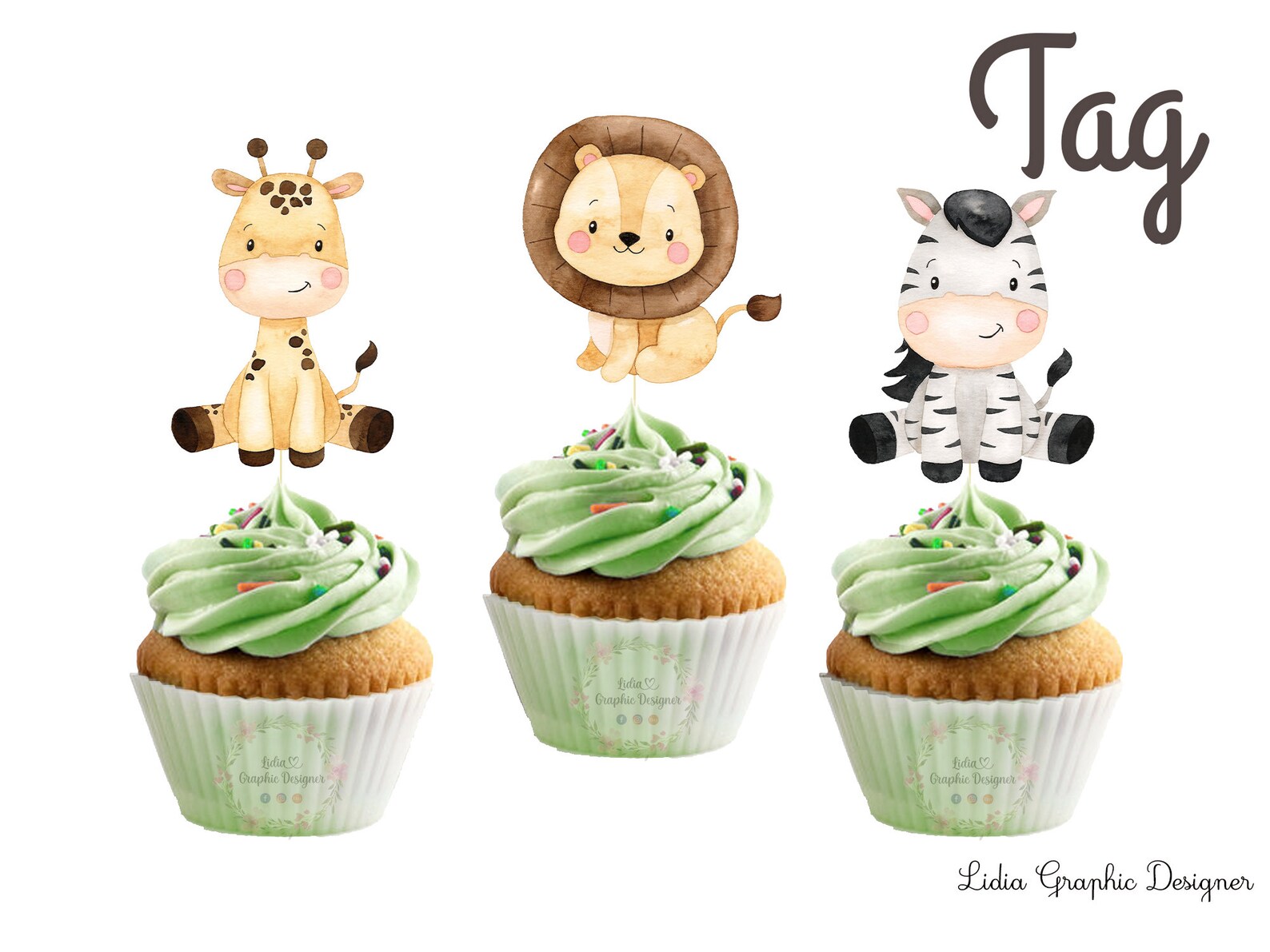PARTY KIT SAFARI, Animals of the Savannah, Confetti Tag, Banner, Cake ...