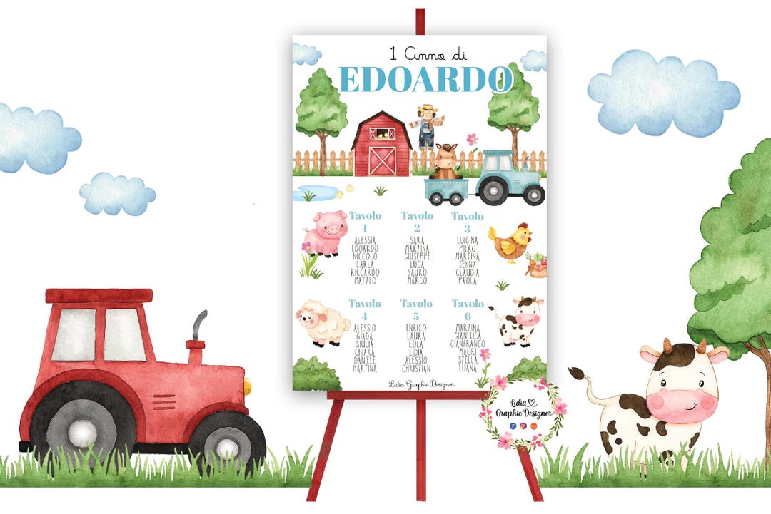 TABLEAU FARM, Baptism, Birthday, Communion, Confirmation, Table Number ...