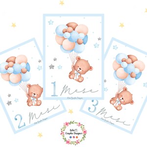 Carte PRIME TAPPE Orsetto Con Palloncino, Idea Regalo Neonato, Regalo Bambino, Fiocco Nascita ...