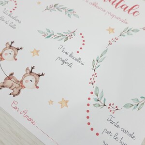 TOVAGLIETTA colazione con babbo natale, renna, polo nord, regalo natale ...