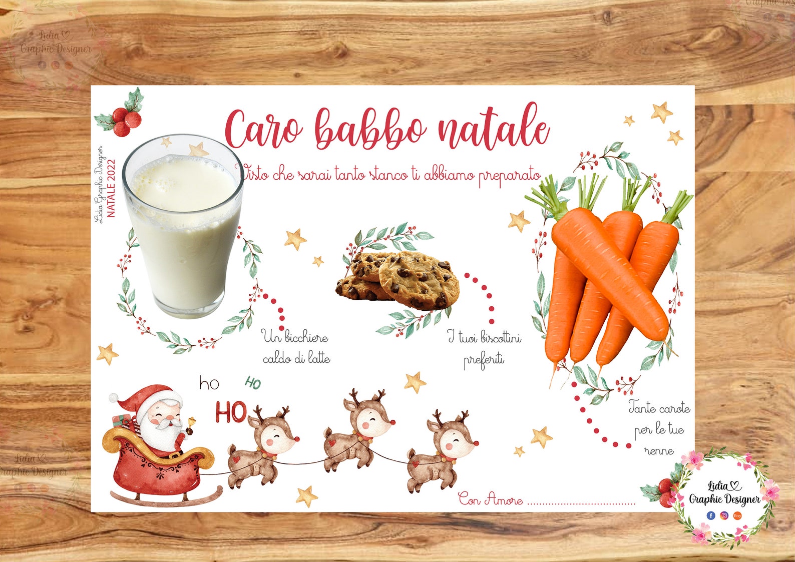 TOVAGLIETTA colazione con babbo natale, renna, polo nord, regalo natale ...