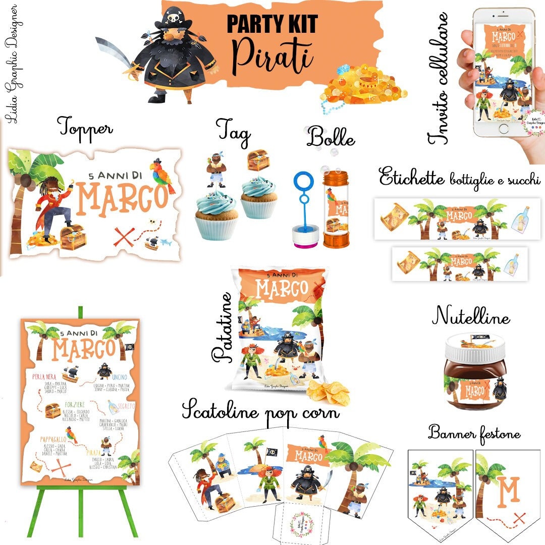 PIRATES PARTY KIT, Birthday, Setup, Captain, Pirate, Hook, Pirates of ...