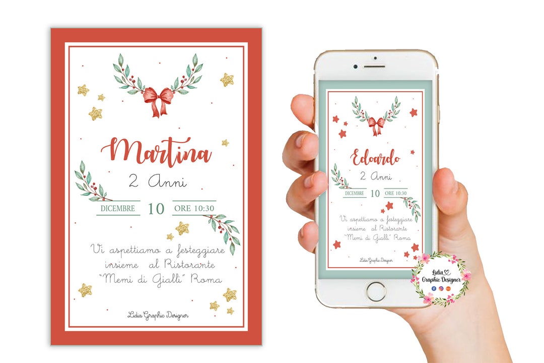 CHRISTMAS Party Invitation, Santa Claus, Birth, Baptism, Birthday ...