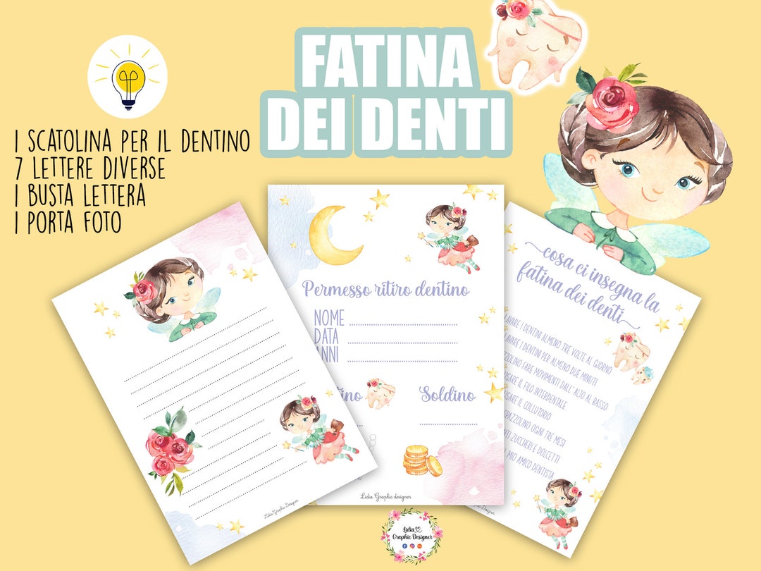 Kit Fata Dei Denti, Lettera Della Fatina Dei Denti, Certificato ...