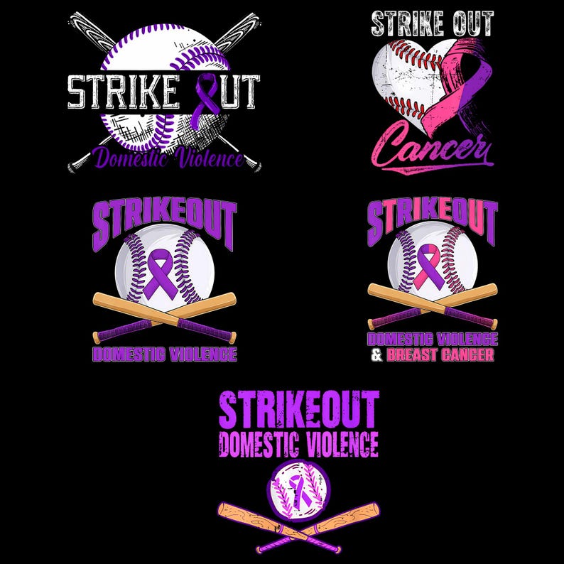 Strike Out Violence PNG – Domestic Violence Awareness Baseball Quote ...
