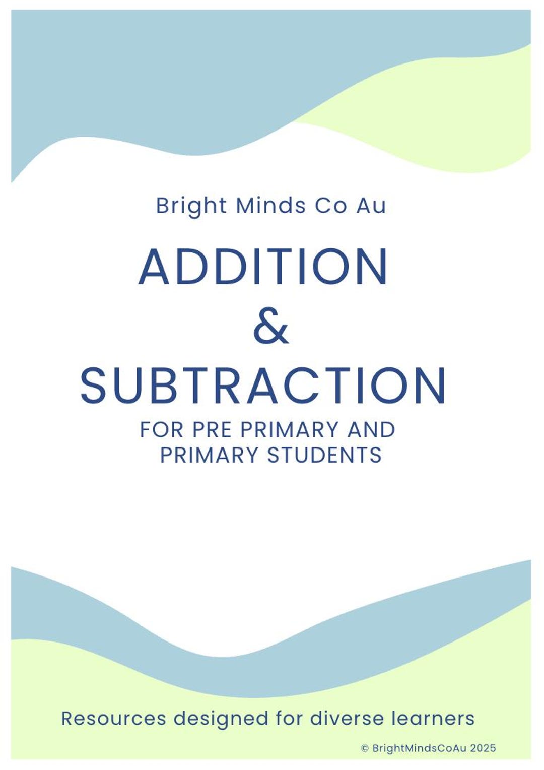 Pre and Early Primary Addition and Subtraction Worksheet Bundle ...