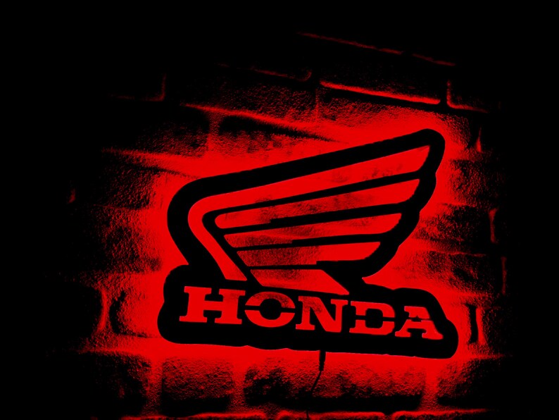 Honda Lighted Sign, Honda Wall Decor, Honda Wall Hanging, Man Cave ...