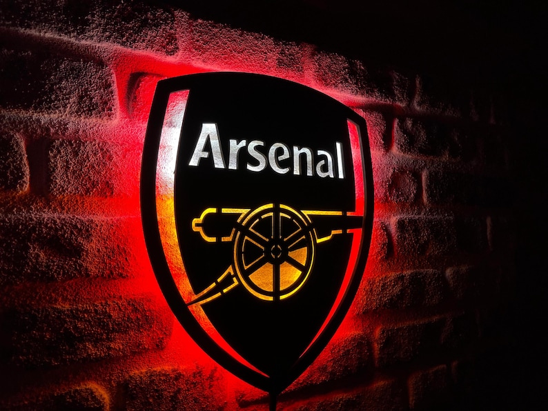 Arsenal FC Lighted Sign, Arsenal FC Wall Decor, Arsenal FC Wall Hanging ...