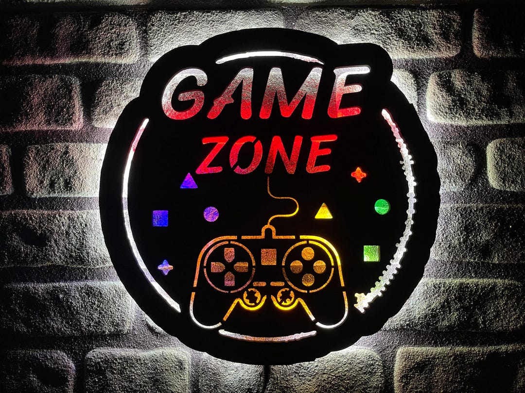 Game Zone Decor Lighted Sign, Game Zone Decor Wall Decor, Game Zone ...