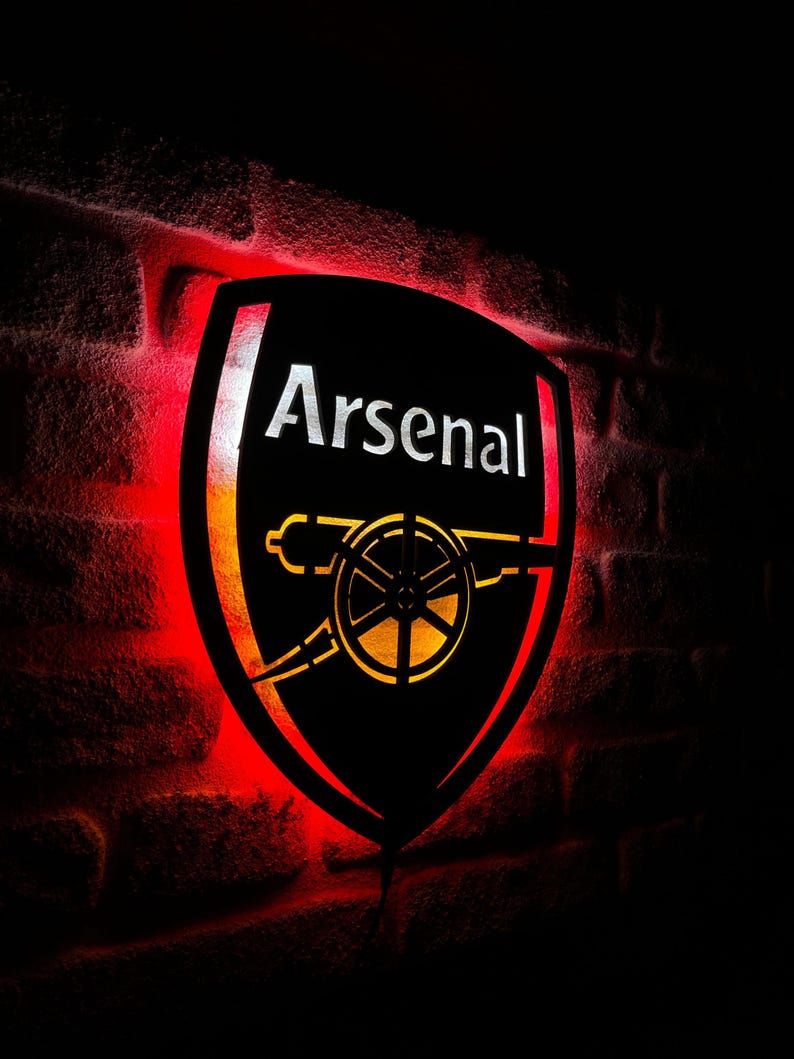 Arsenal FC Lighted Sign, Arsenal FC Wall Decor, Arsenal FC Wall Hanging ...
