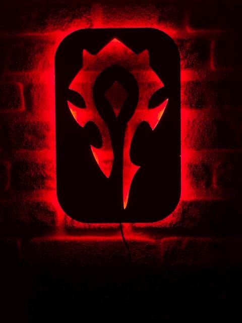 World of Warcraft Horde Lighted Sign, Horde Wall Decor, Horde Home ...