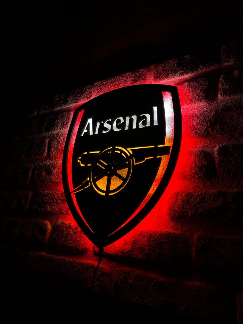 Arsenal FC Lighted Sign, Arsenal FC Wall Decor, Arsenal FC Wall Hanging ...