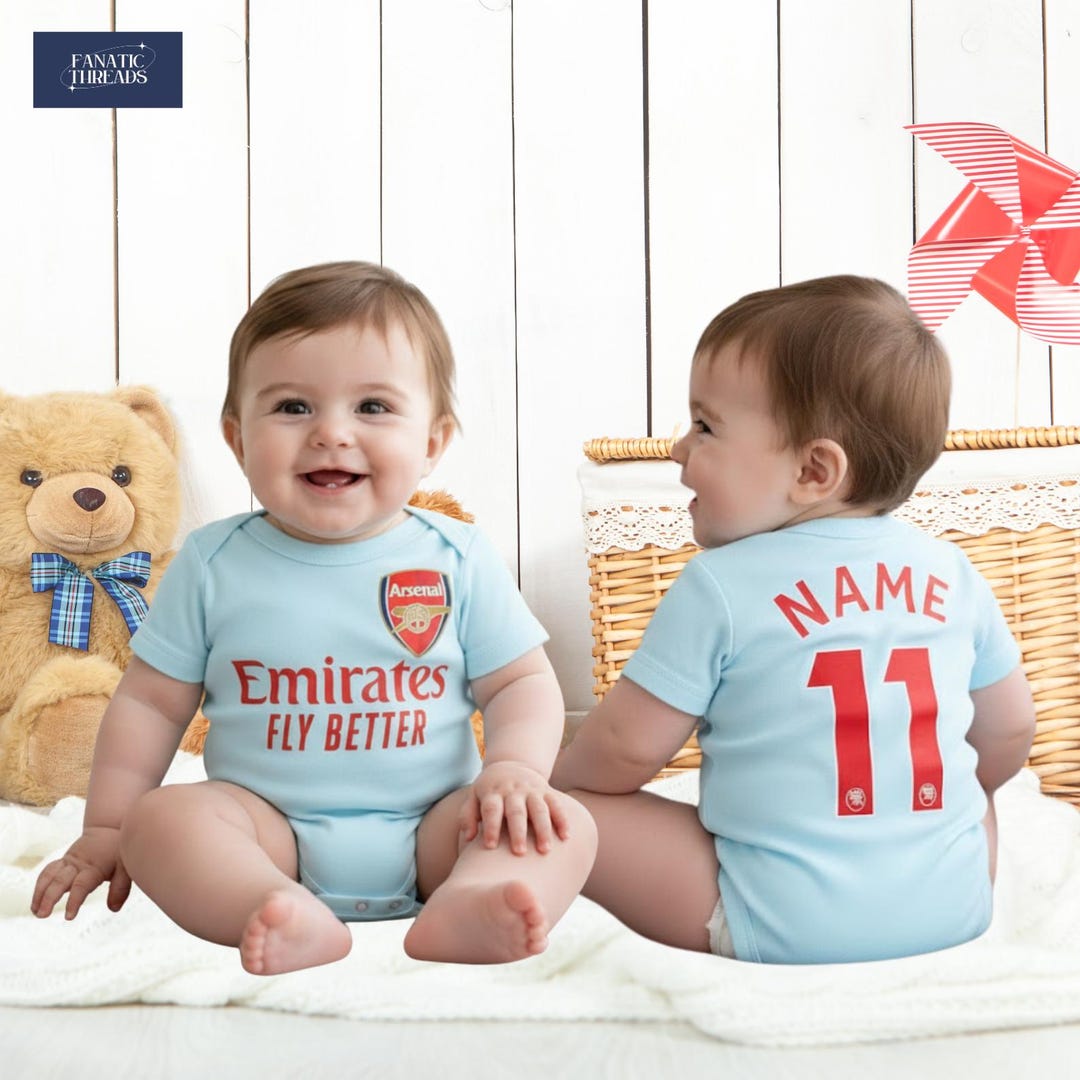Personalized Arsenal Bodysuit With Name and Number, Arsenal Fan Baby ...