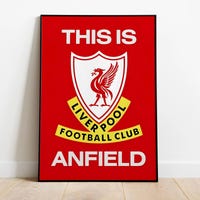 Liverpool FC Legends Football Poster Doodle Text YNWA Print Wall Art ...