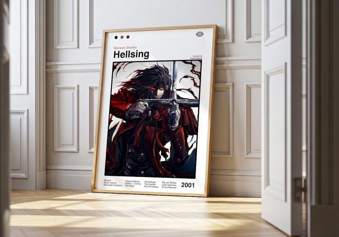 Hellsing Ultimate Anime Poster - Minimalist Manga Style Print - Etsy