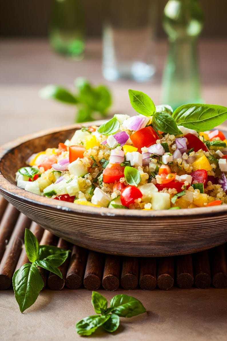 Salade de quinoa Recette | Préparation de repas méditerranéen, déjeuner ...