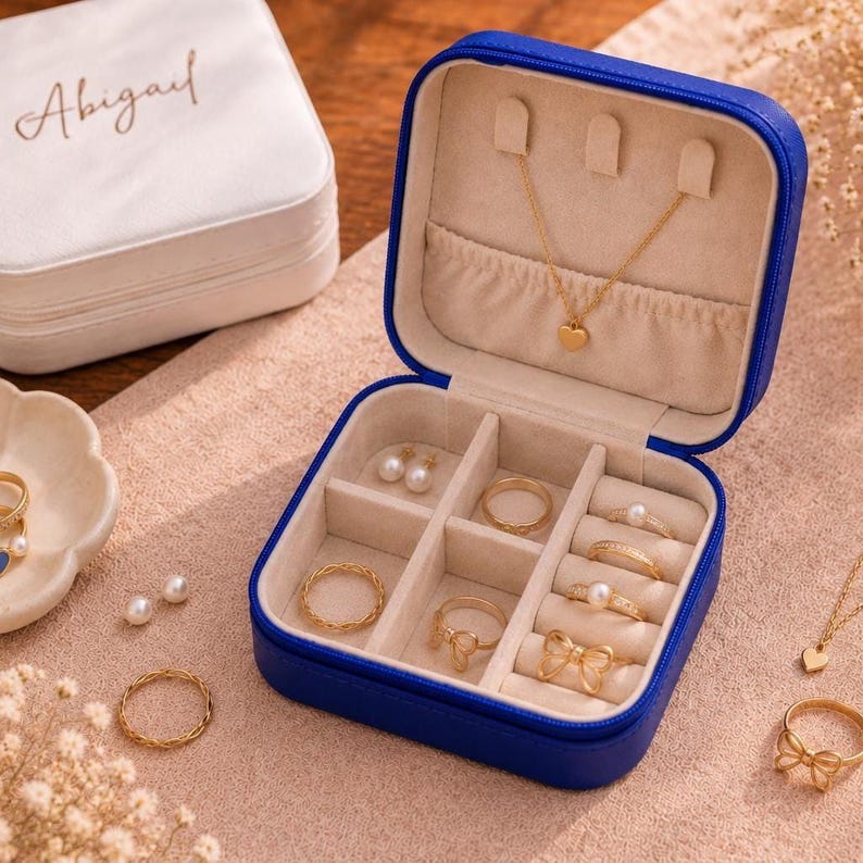 Bridesmaid Gift | Travel Jewellery Box | Bridal Party Gift | Jewellery ...